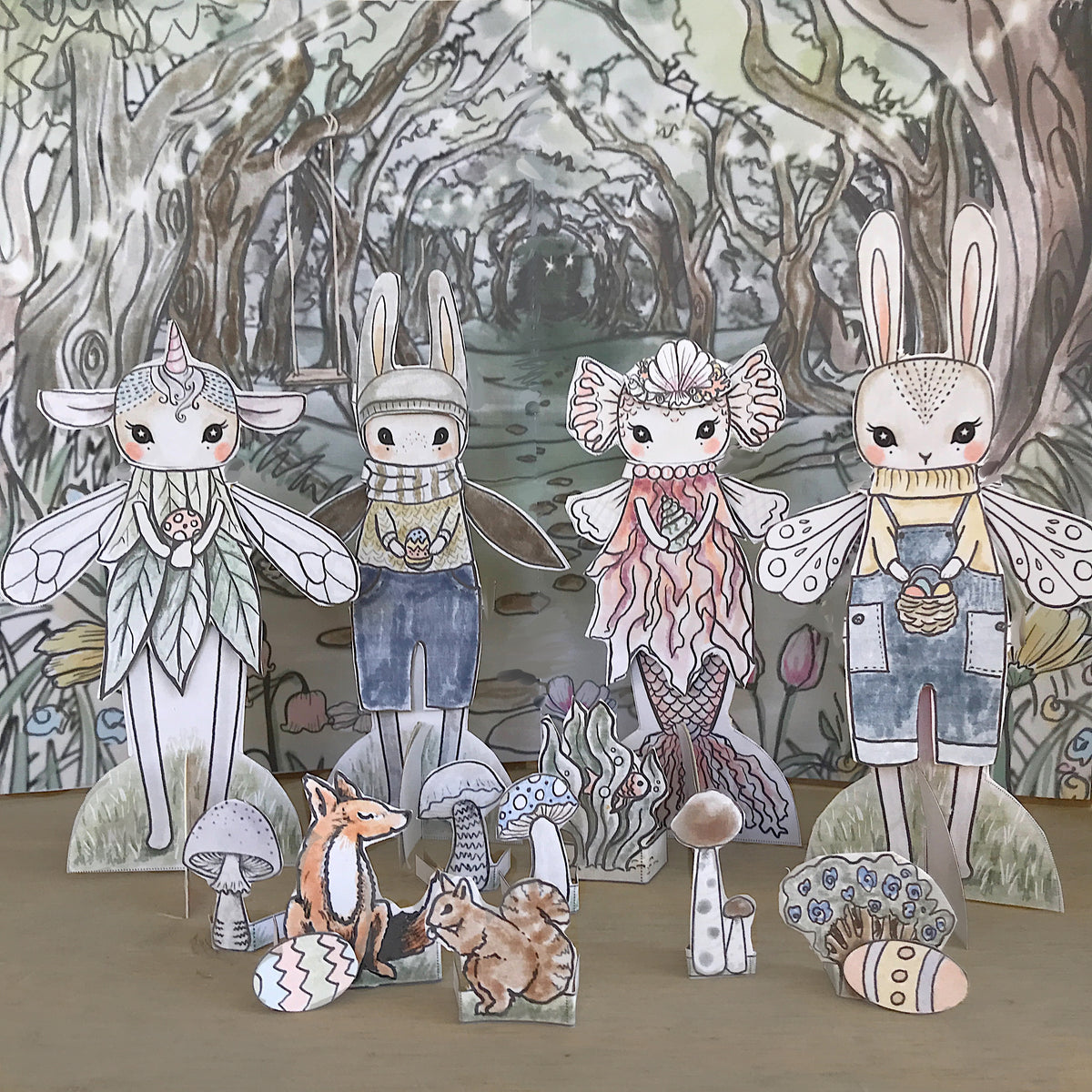 Pixie Paper Dolls & Scene Set – The Wish Pixies